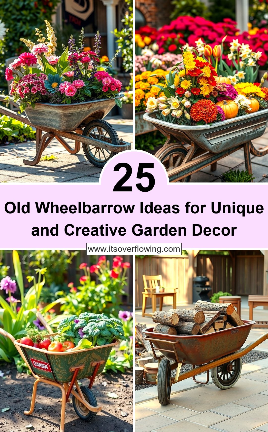 25 Old Wheelbarrow Ideas for Unique and Creative Garden Decor