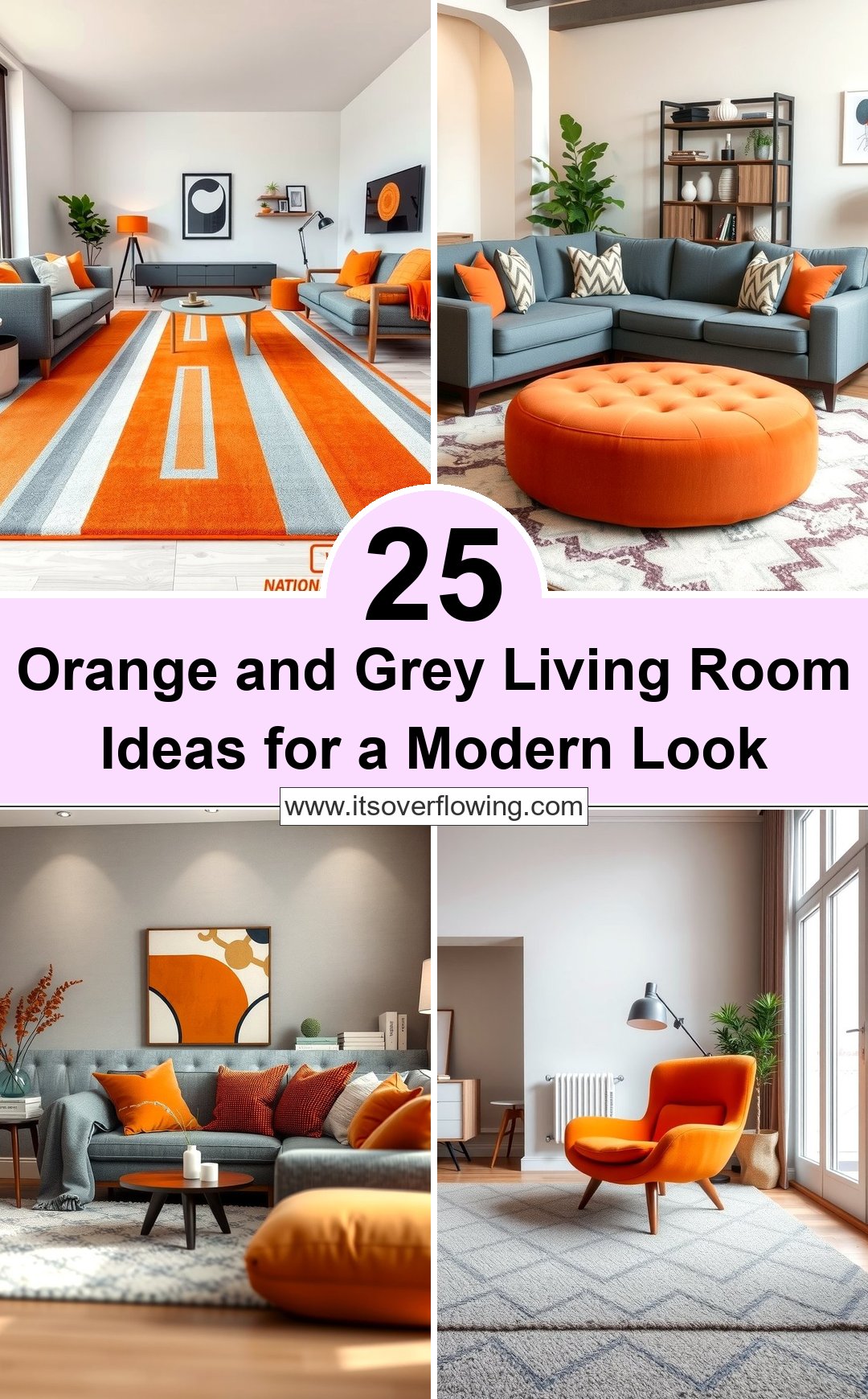 25 Orange and Grey Living Room Ideas for a Modern Look
