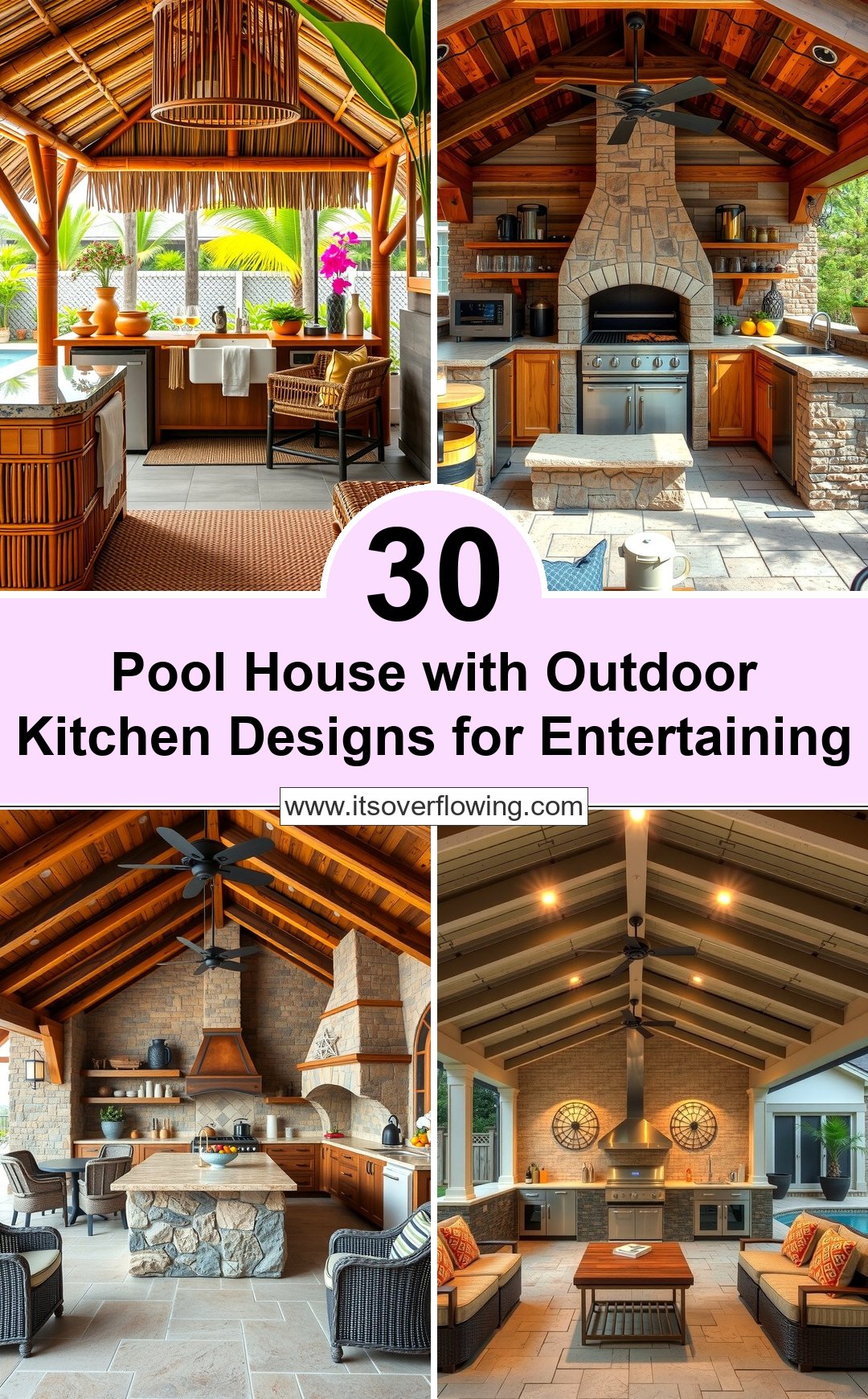 30 Pool House with Outdoor Kitchen Designs for Entertaining