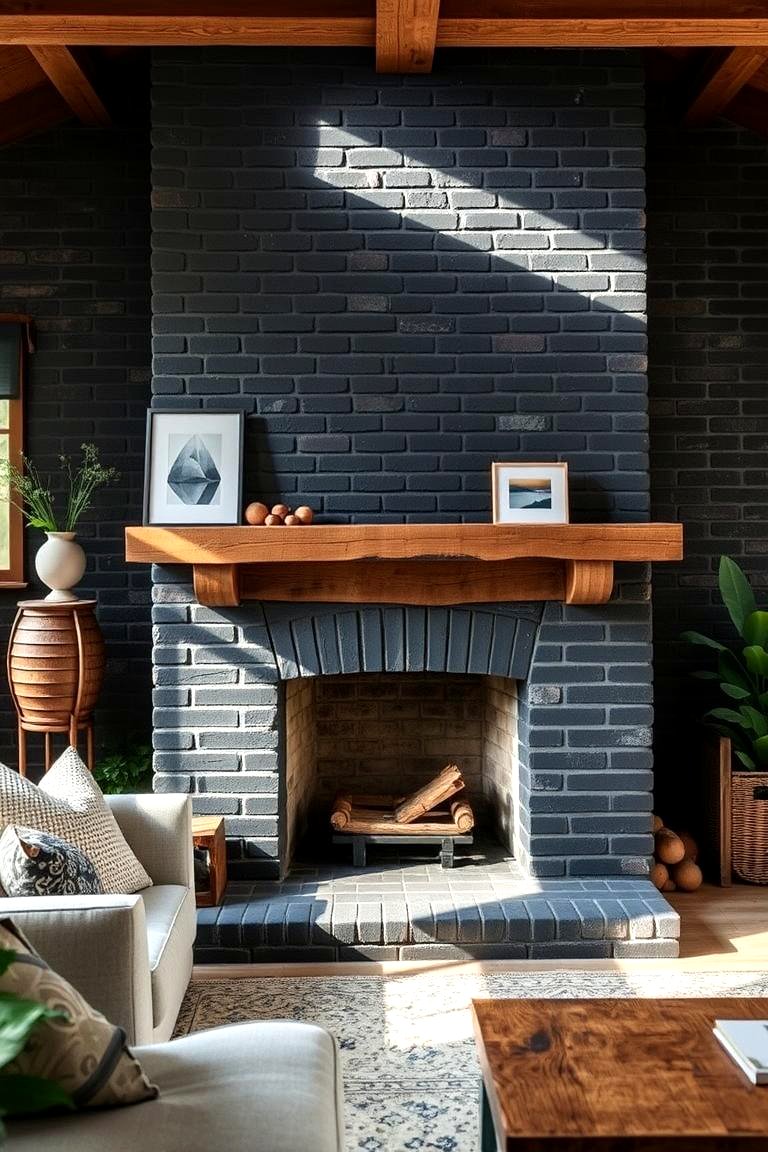 30 Black Brick Fireplace Ideas for Dramatic Focal Points