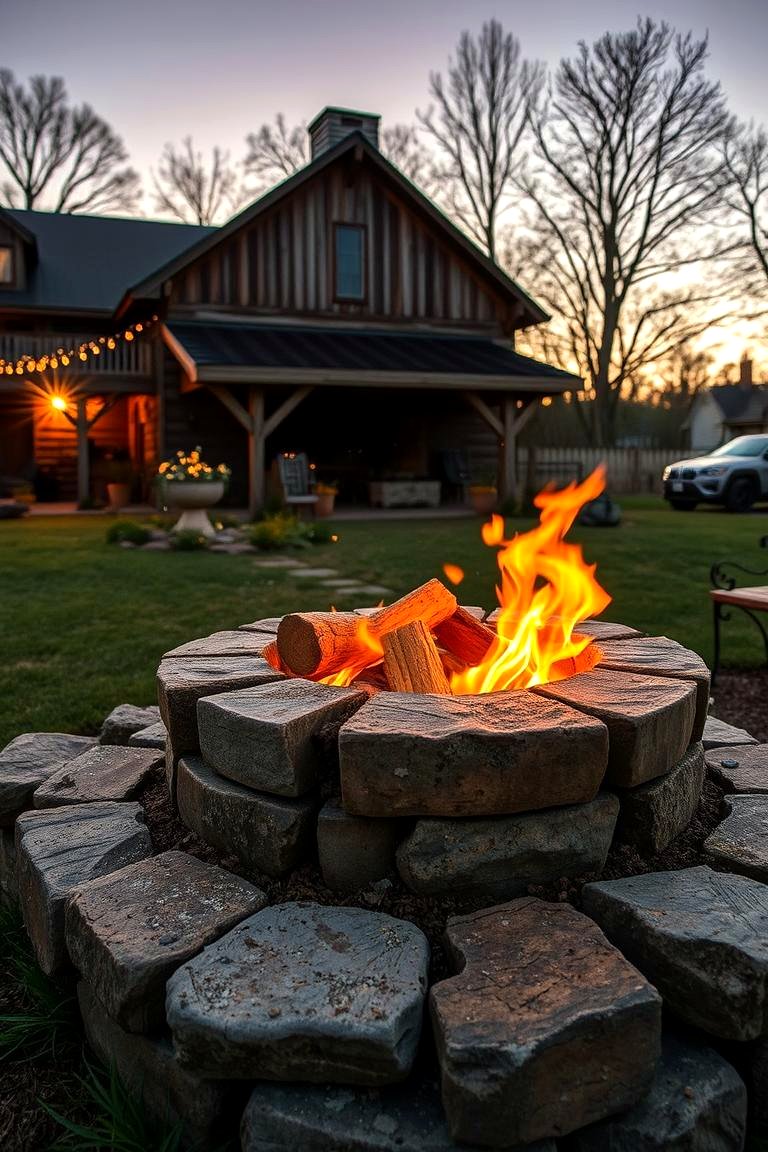 30 Elegant Stone Fire Pit Ideas for Backyard Entertaining