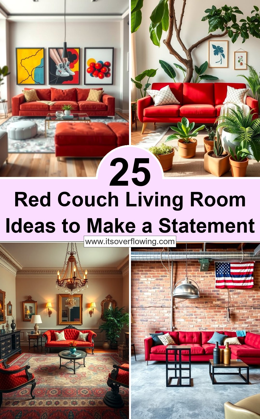 25 Red Couch Living Room Ideas to Make a Statement