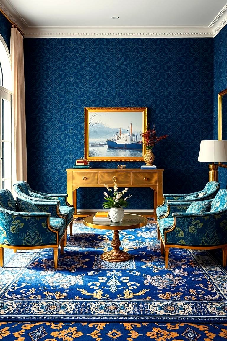 30 Stunning Blue and Gold Living Room Ideas for Elegant Spaces