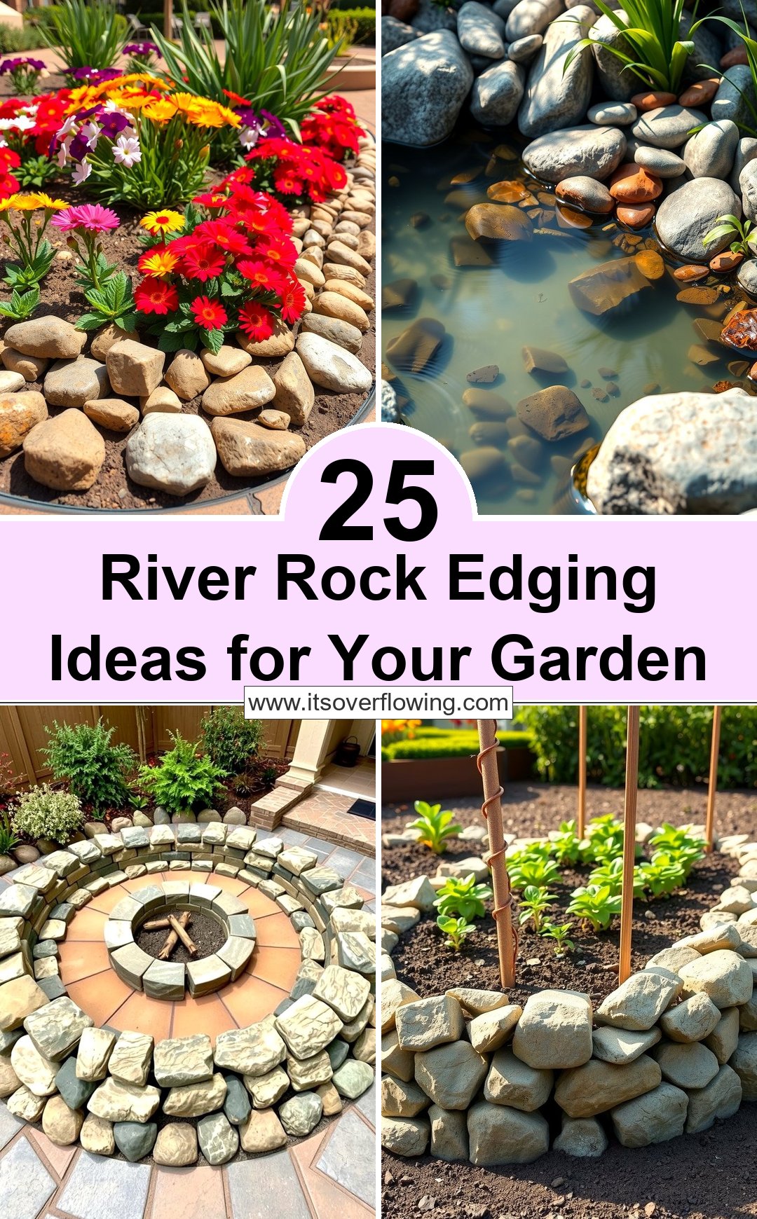 25 River Rock Edging Ideas for Your Garden