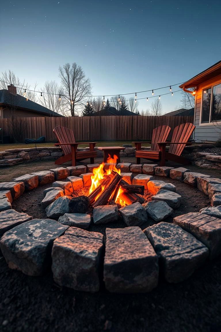 30 Elegant Stone Fire Pit Ideas for Backyard Entertaining