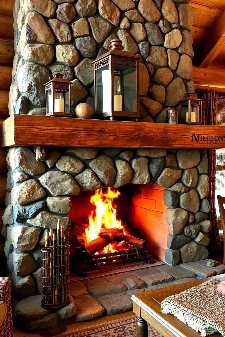 21 Rustic Stone Fireplace Designs for Cozy Living Rooms