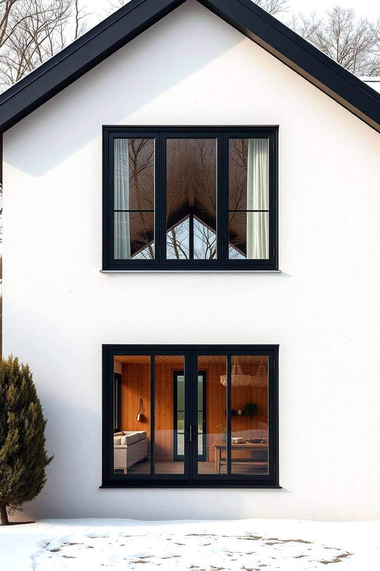 30 Modern House Designs With Black Windows Inspiration