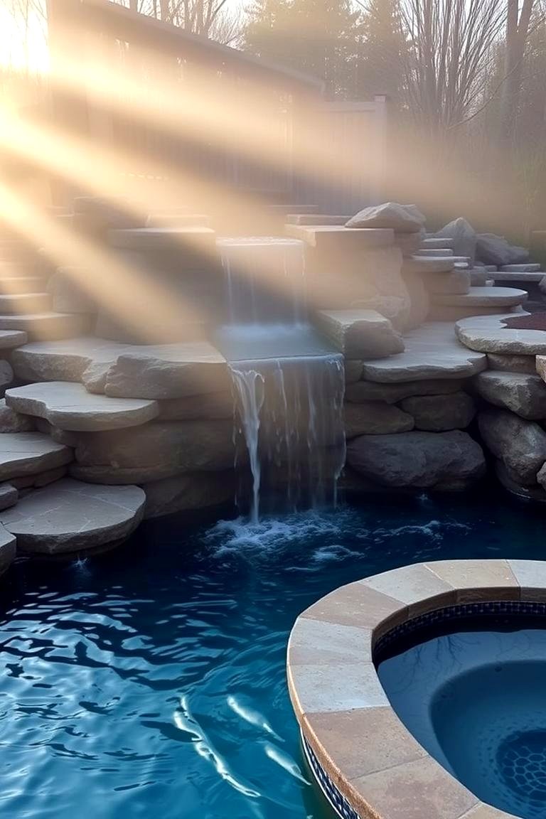 30 Rectangle Pool With Hot Tub Designs for Luxury Backyards