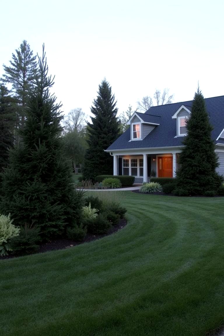 30 Front Yard Evergreen Landscaping Ideas for Year-Round Beauty