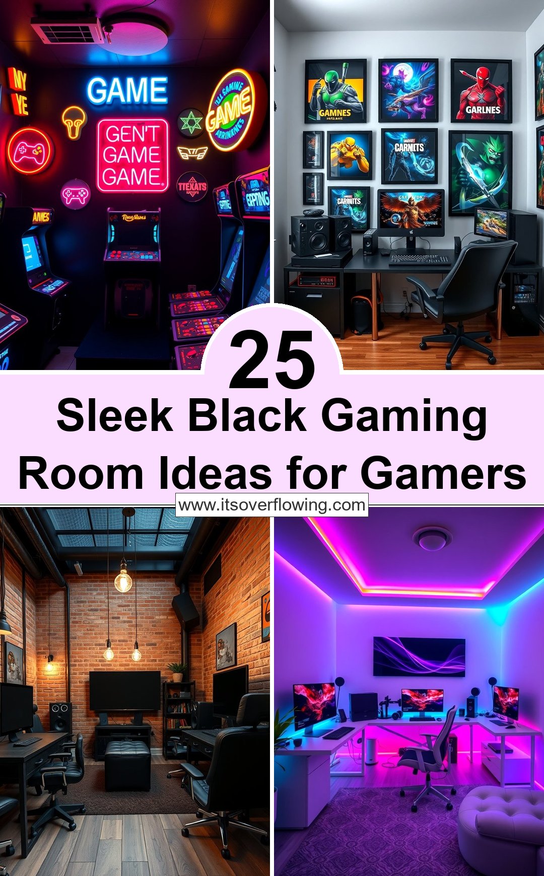 25 Sleek Black Gaming Room Ideas for Gamers