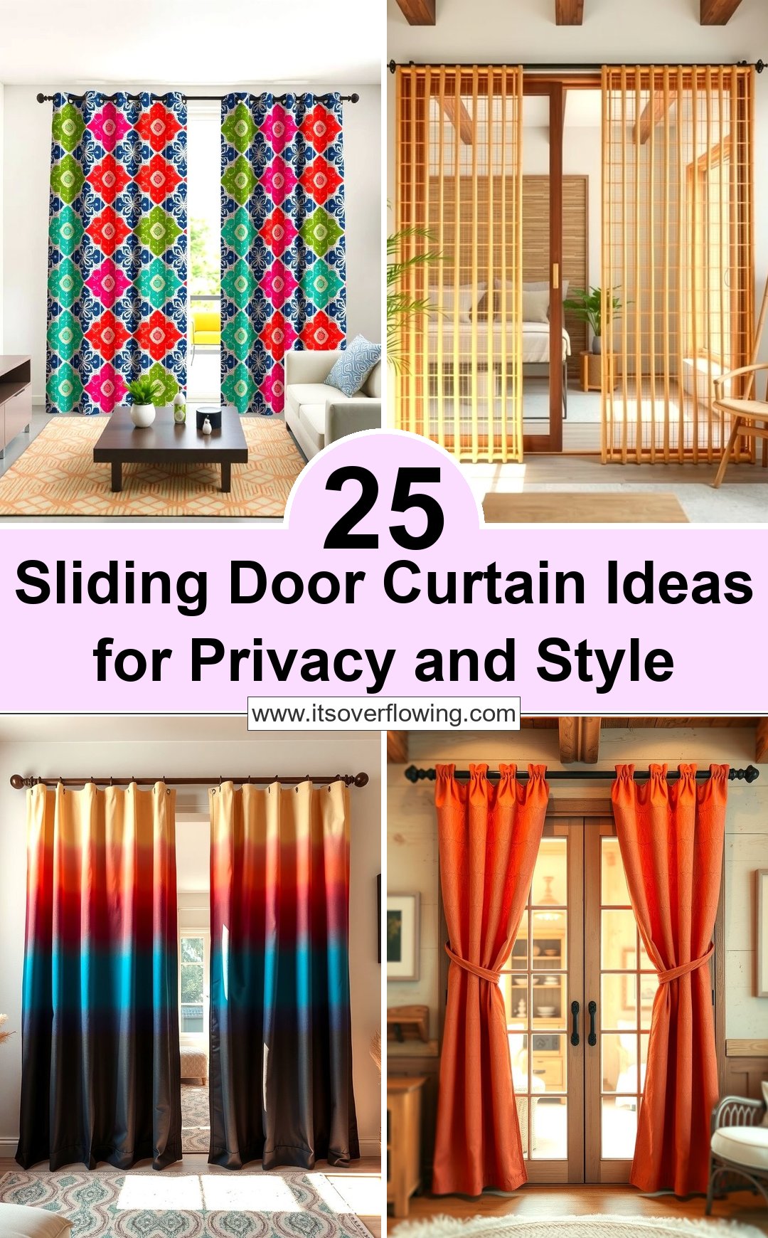 25 Sliding Door Curtain Ideas for Privacy and Style