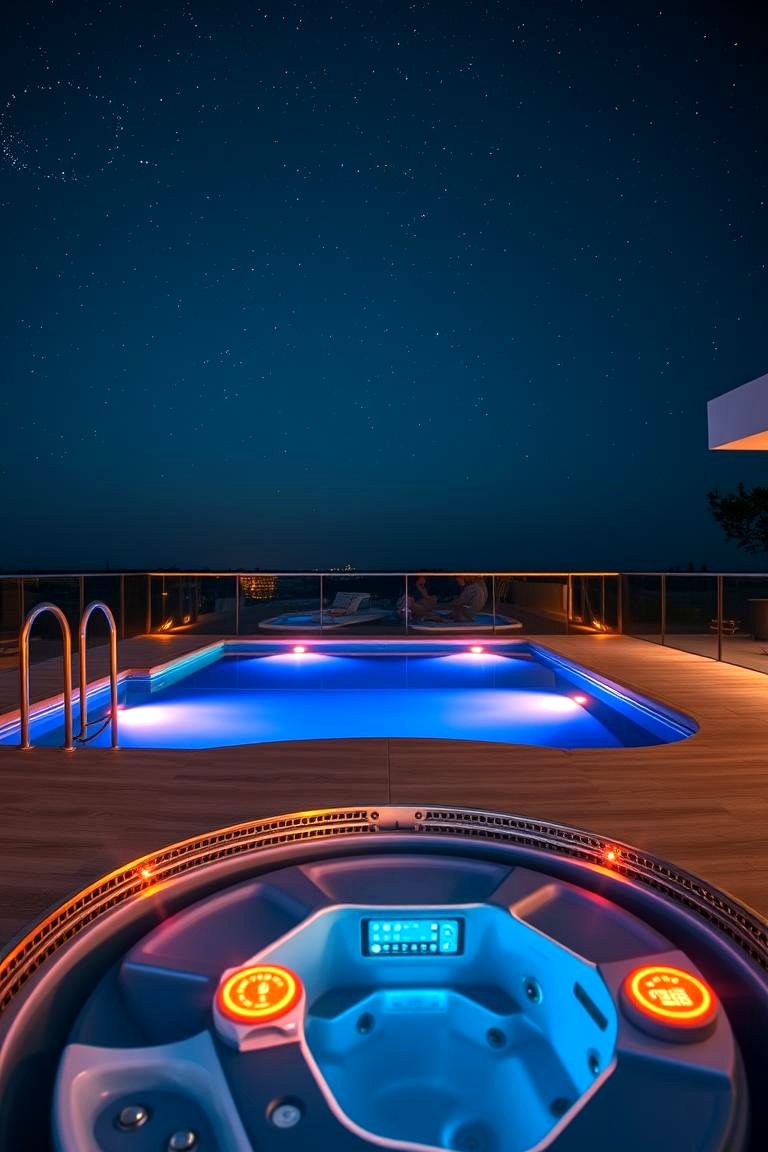 30 Rectangle Pool With Hot Tub Designs for Luxury Backyards