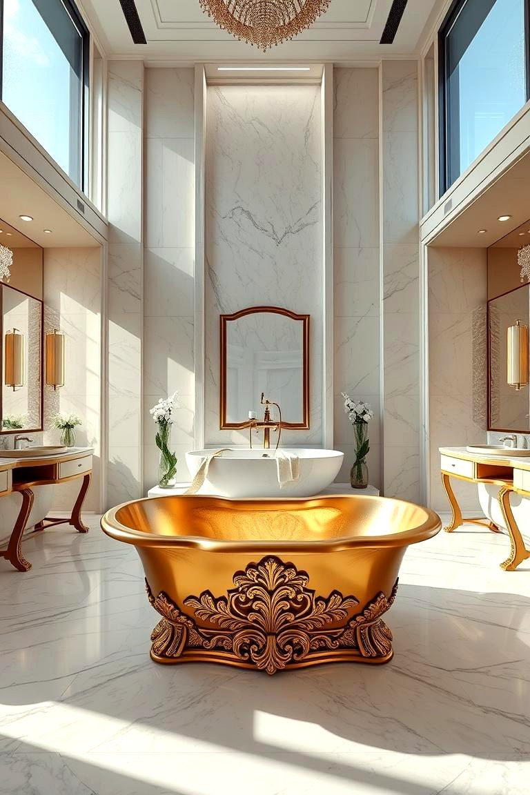 30 Gold Bathroom Ideas for Luxurious, Modern Spaces