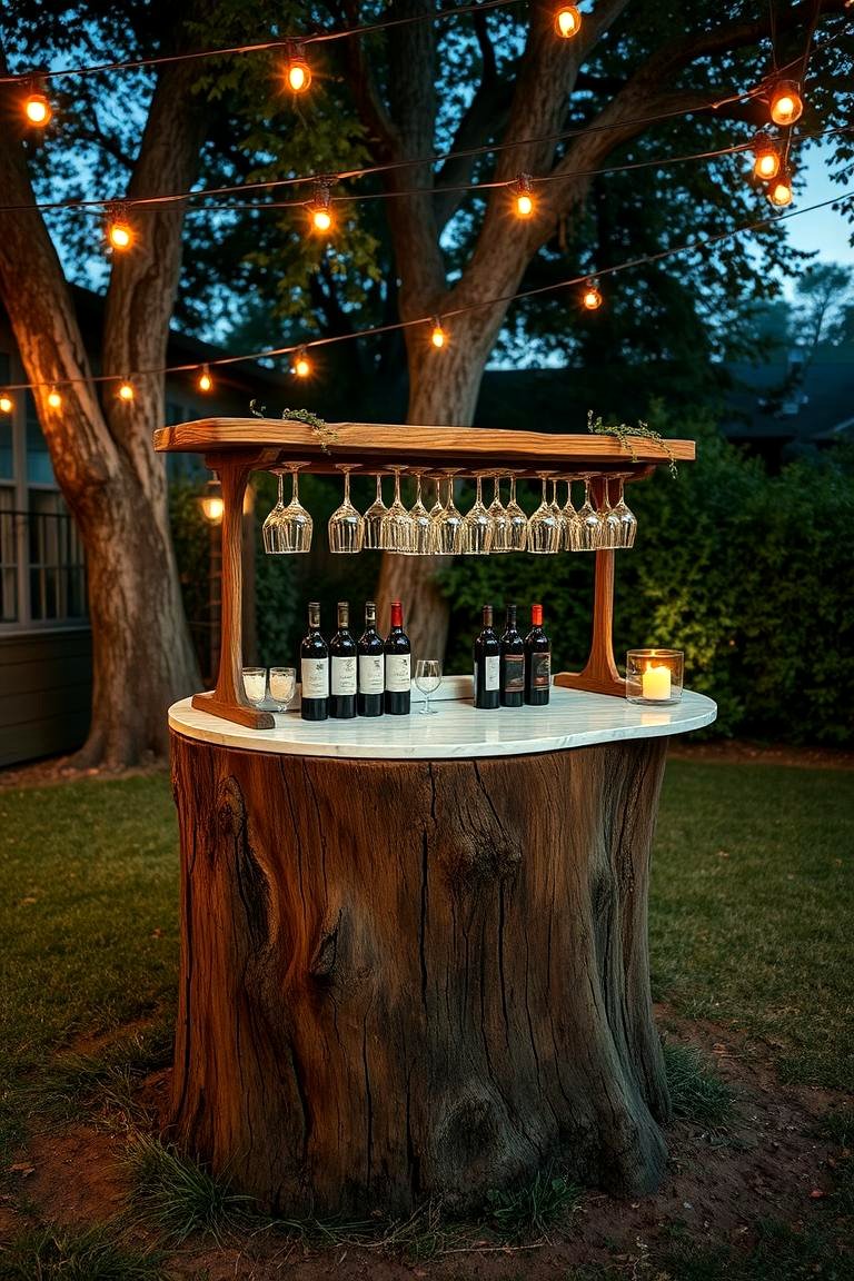 21 Creative Tree Stump Decorating Ideas for Rustic Accents