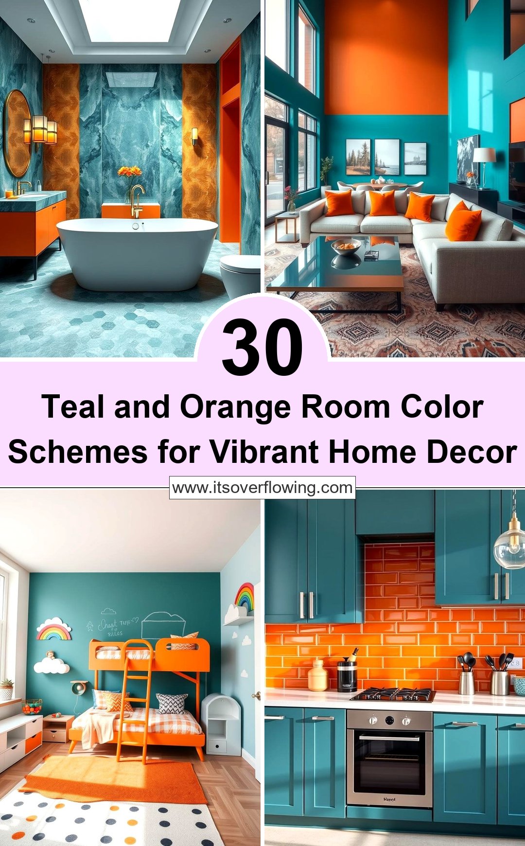 30 Teal & Orange Room Color Schemes for Vibrant Home Decor