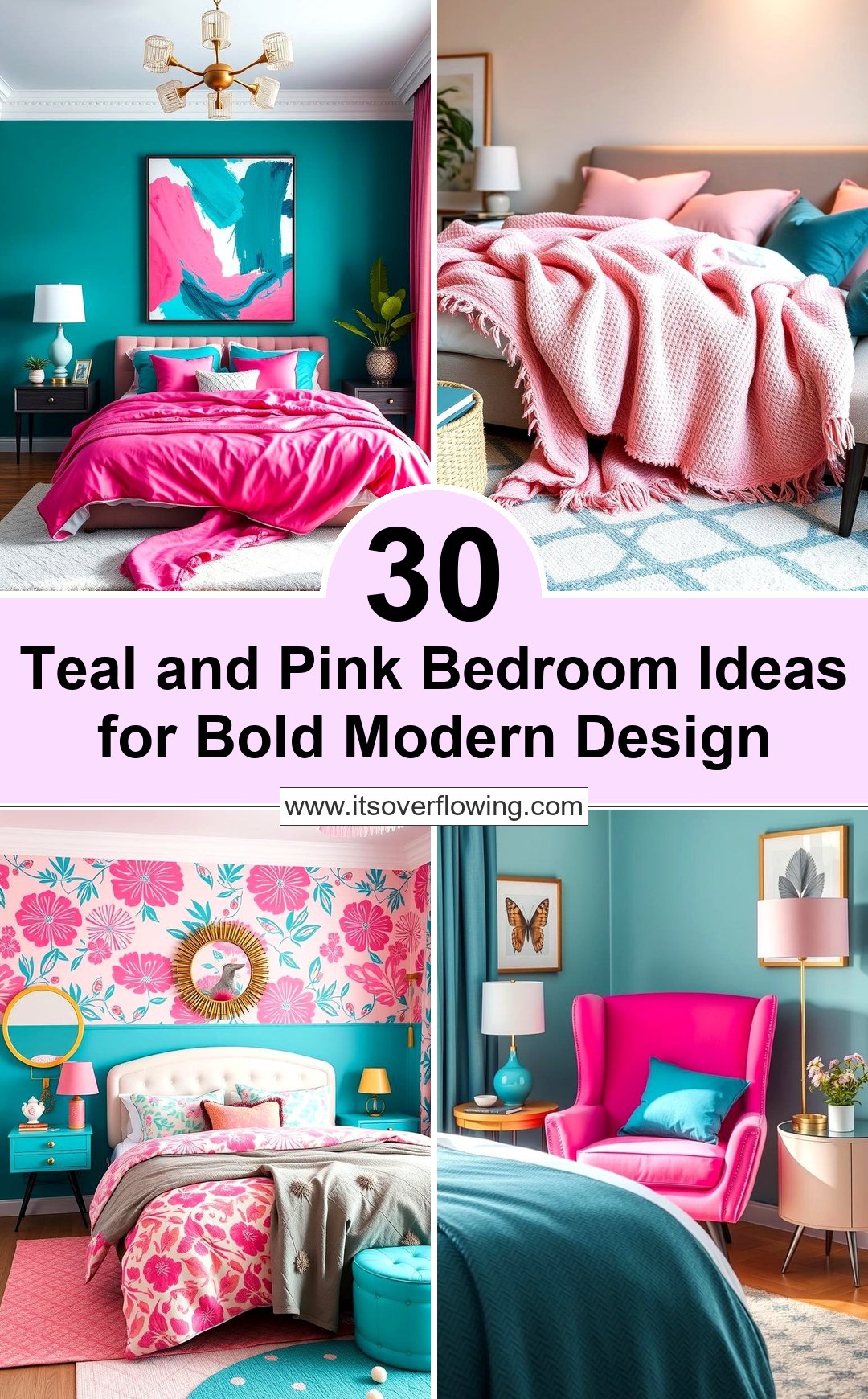 30 Teal and Pink Bedroom Ideas for Bold Modern Design