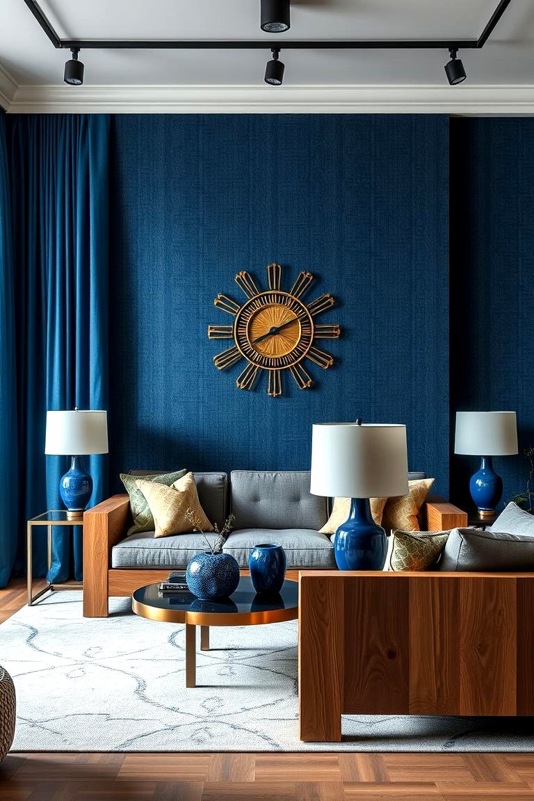30 Stunning Blue and Gold Living Room Ideas for Elegant Spaces