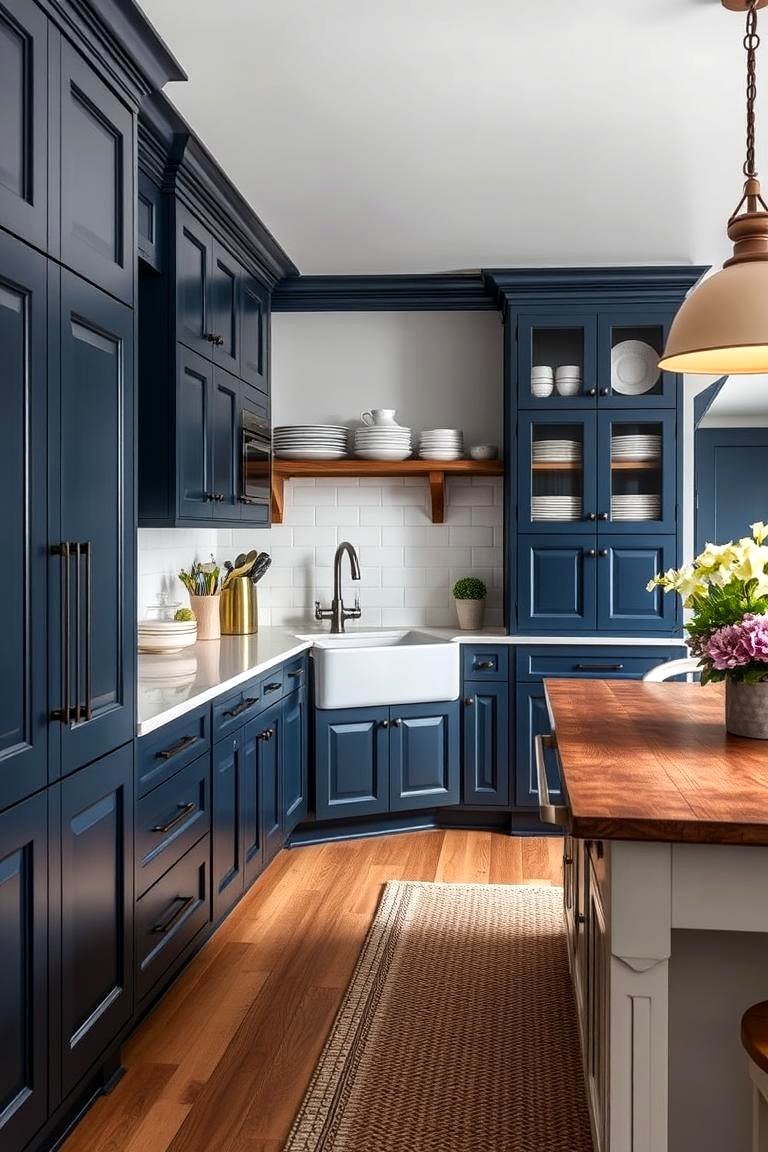 21 Blue Farmhouse Kitchen Cabinet Ideas for Rustic Charm