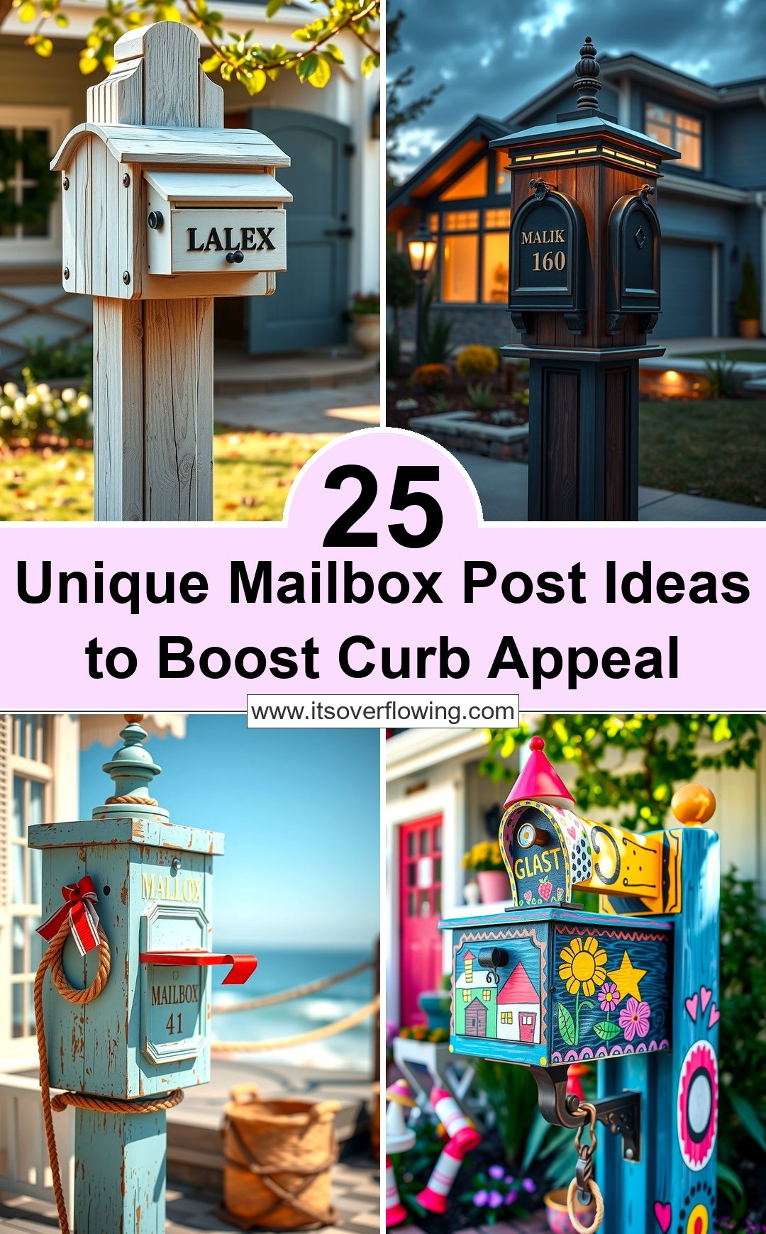 25 Unique Mailbox Post Ideas to Boost Curb Appeal