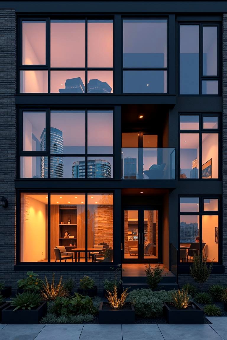 30 Modern House Designs With Black Windows Inspiration