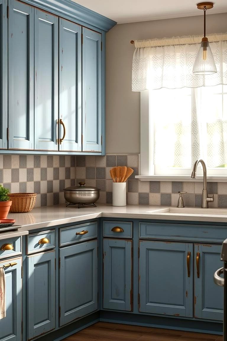 21 Blue Farmhouse Kitchen Cabinet Ideas for Rustic Charm