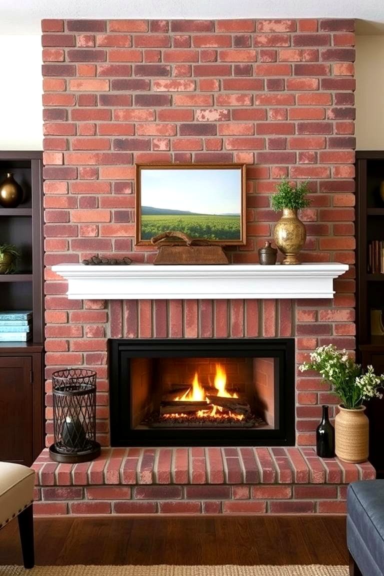 21 Rustic Brick Fireplace Ideas for Warm Living Rooms
