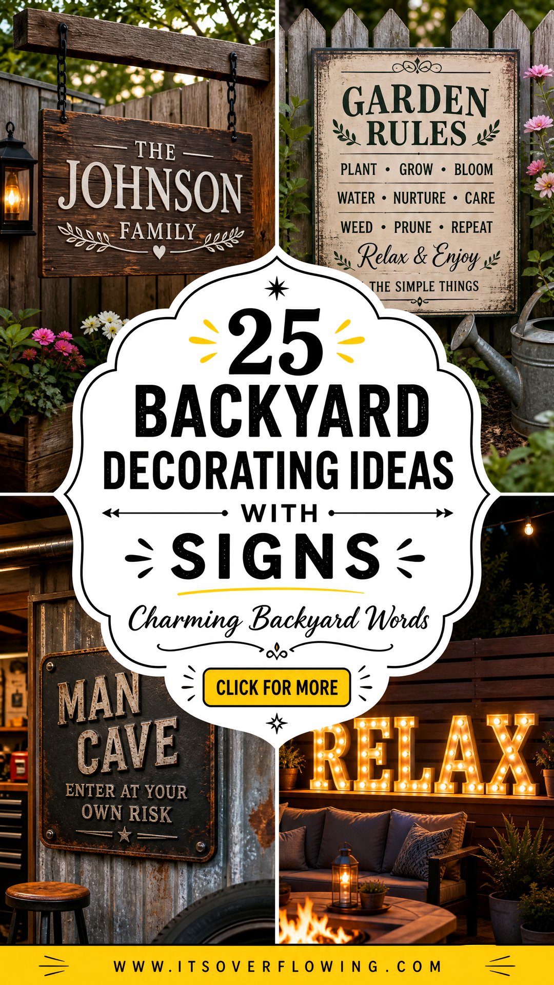 25 Backyard Decorating Ideas With Signs For Backyard Charm