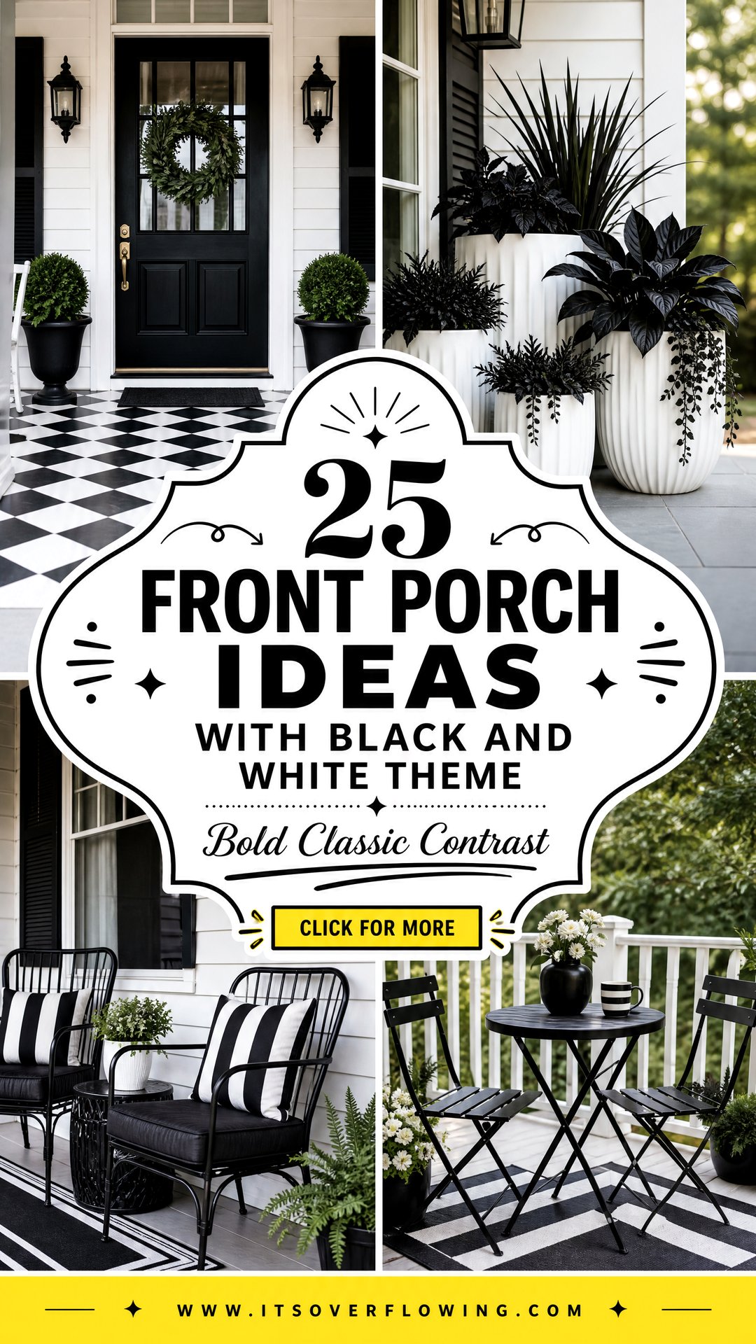 25 Front Porch Ideas With Black And White Theme To Try