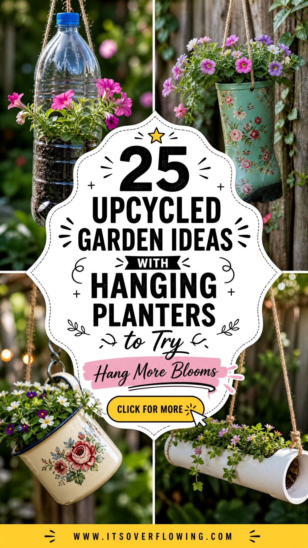 25 Upcycled Garden Ideas With Hanging Planters to Try