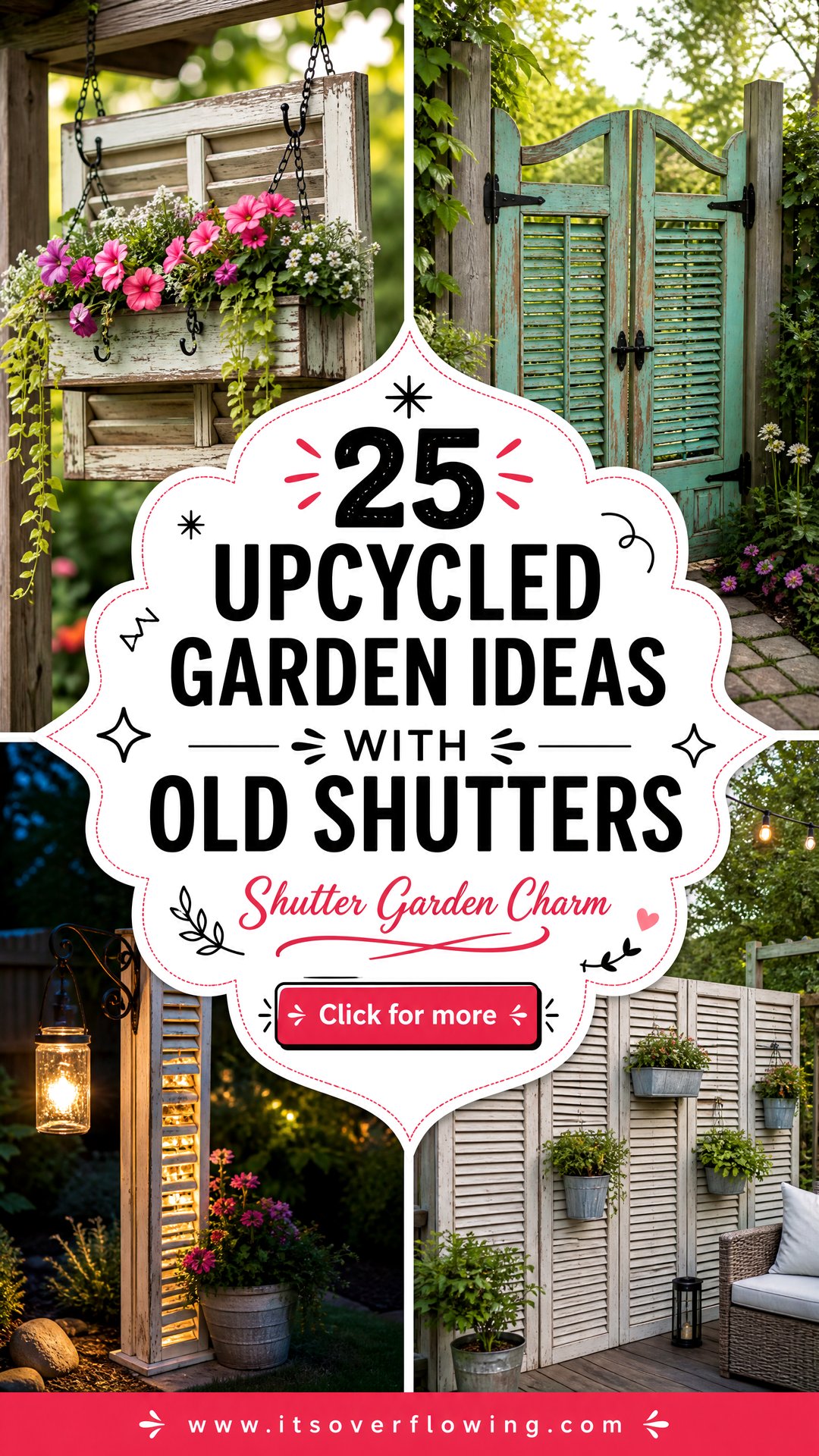 25 Upcycled Garden Ideas With Old Shutters for Charm