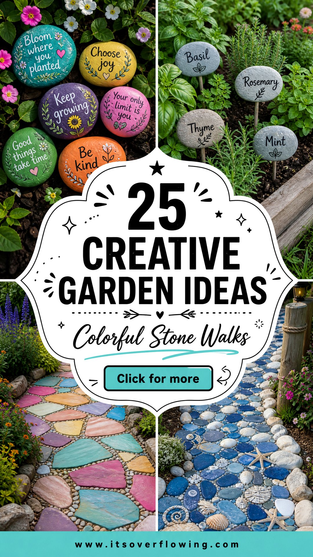 25 creative garden ideas with painted stepping stones to Try