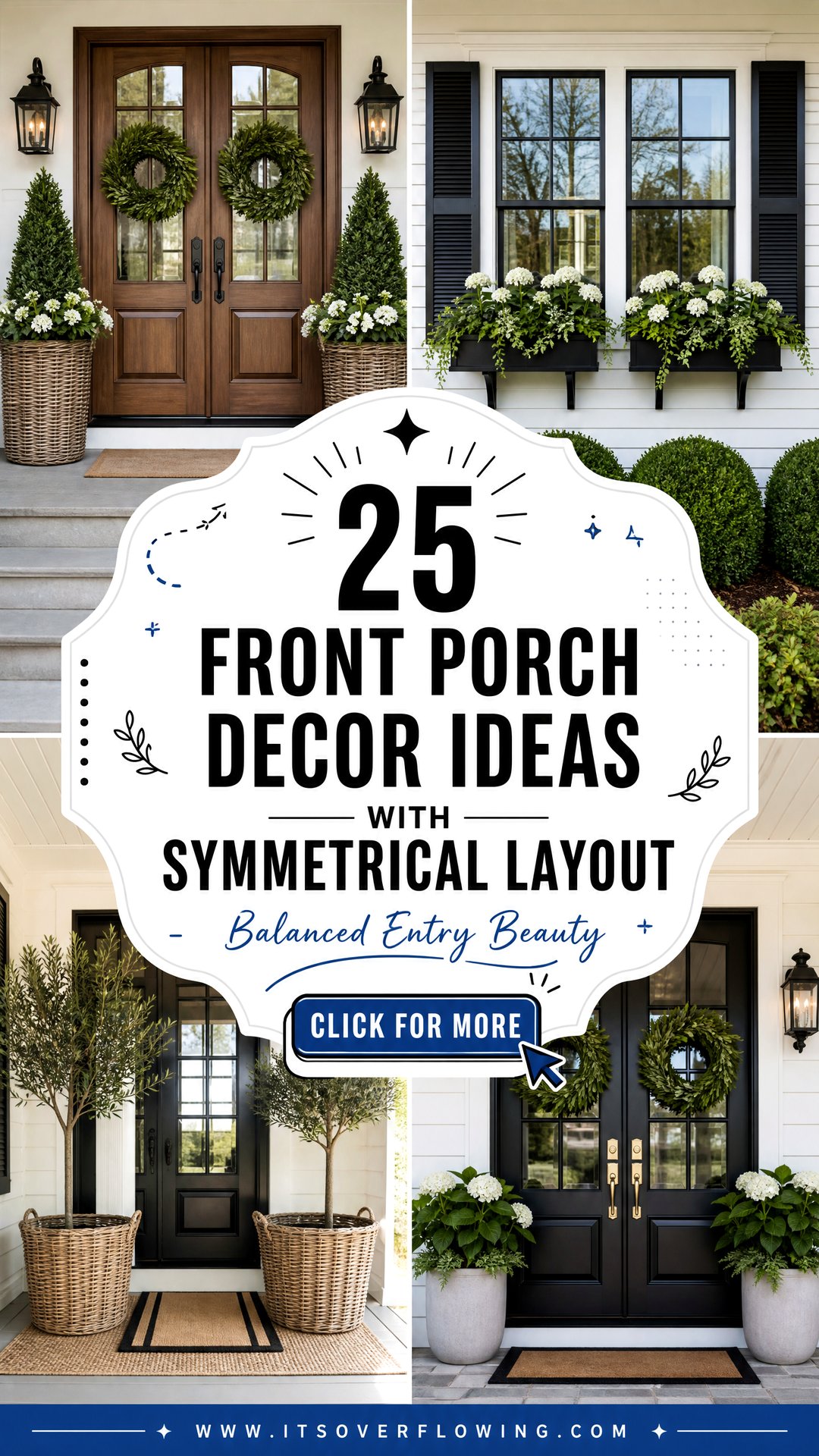 25 front porch decor ideas with symmetrical layout Tips