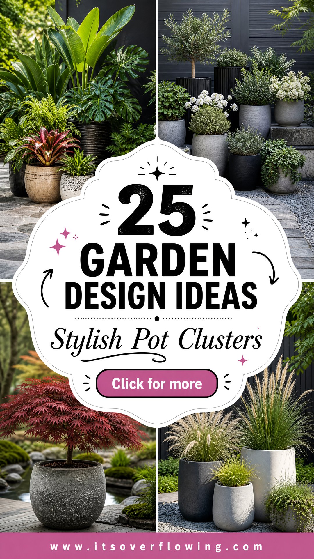 25 garden design ideas with container clusters: Stylish Pots