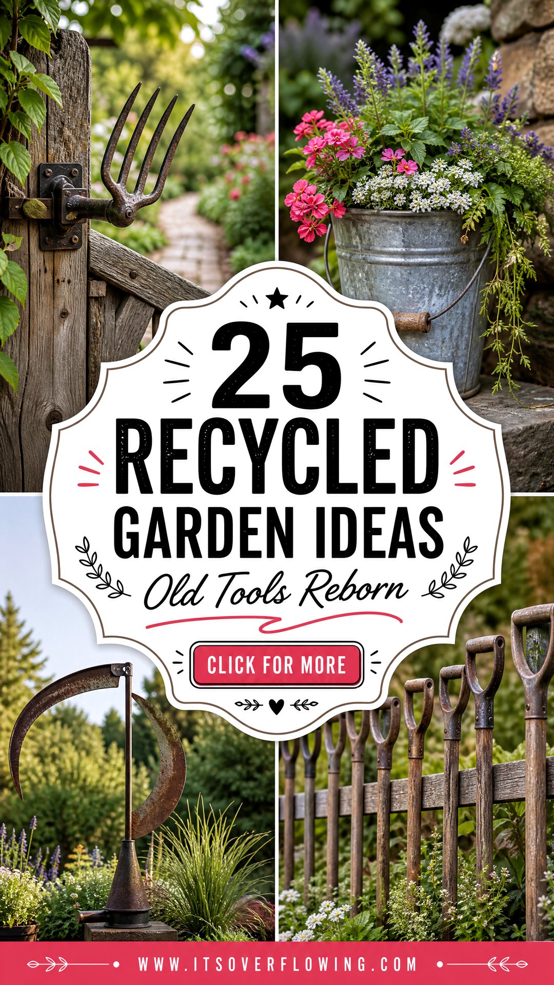 25 recycled garden ideas with old tools for Rustic Decor